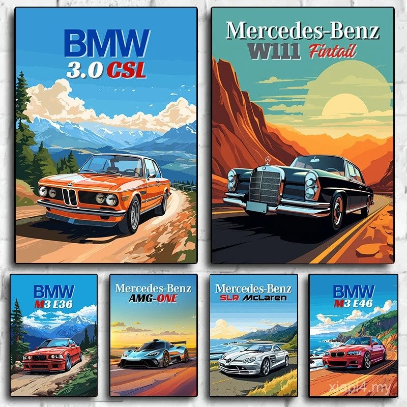 Mercedes-benz Amg-o Poster and Print Vintage Classic Mercedes Car ...