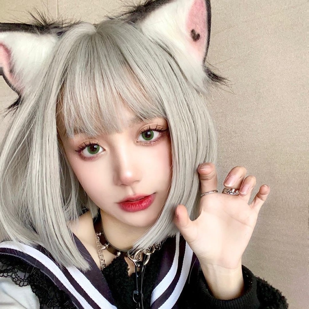 Wig Female Short Hair Bobo Bobo Head Student Harajuku Natural Lifelike ...