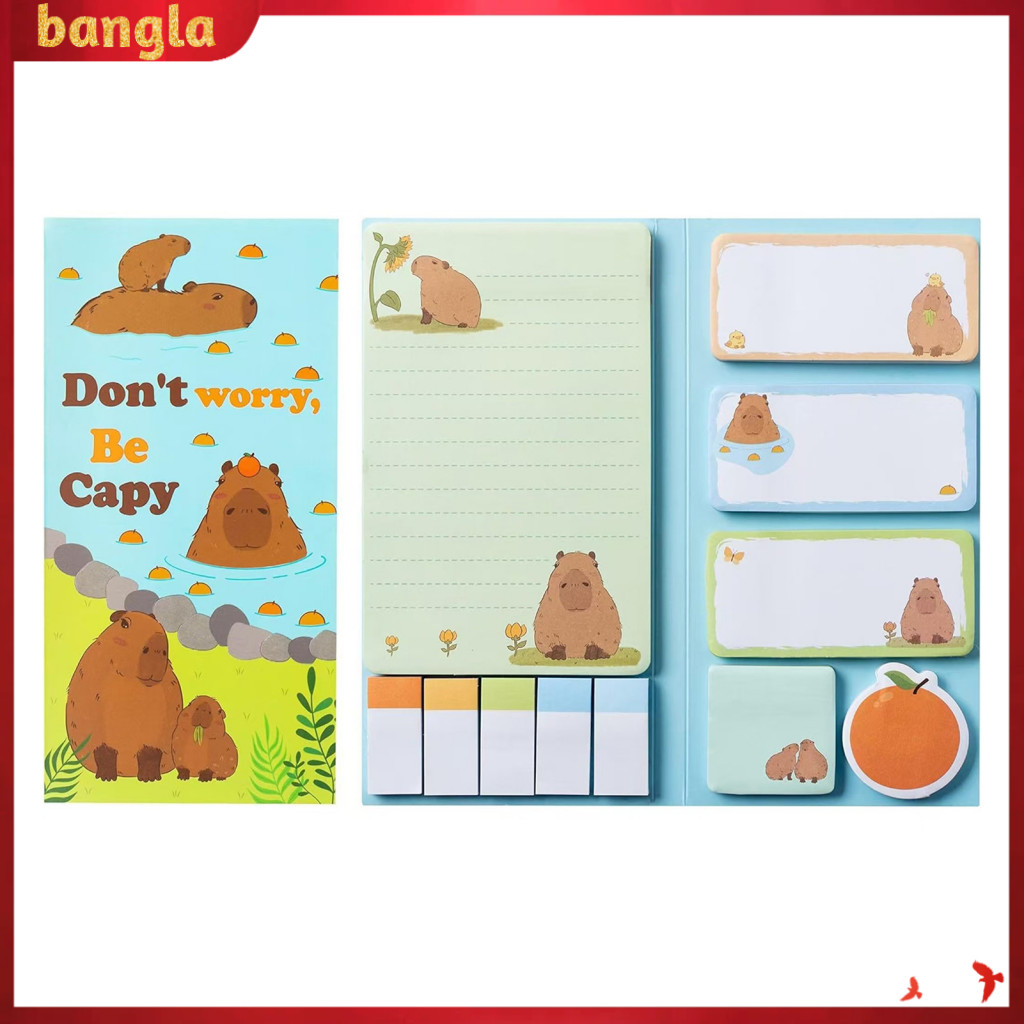 bangla| Capybara Paper Notes Cartoon Notepads 550 Sheets Cartoon Sticky ...