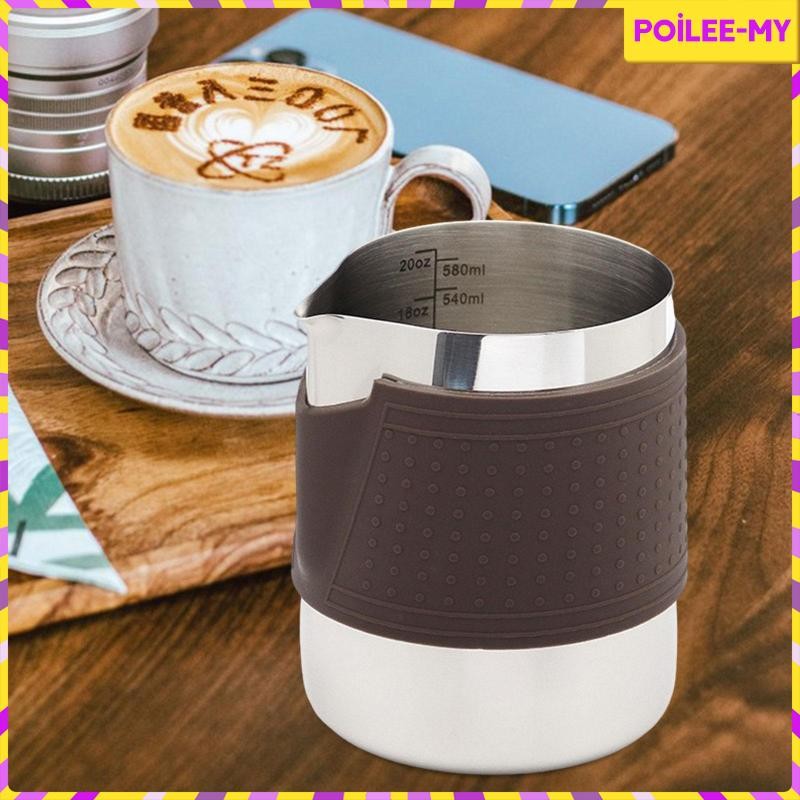 [PoileeMY] Handleless Milk Pitcher Baristas Tools Portable Multipurpose ...