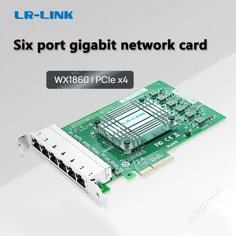 LR-LINK factory original PCIex4 gigabit six port i350-T6 server network card Intel I350 chip ...