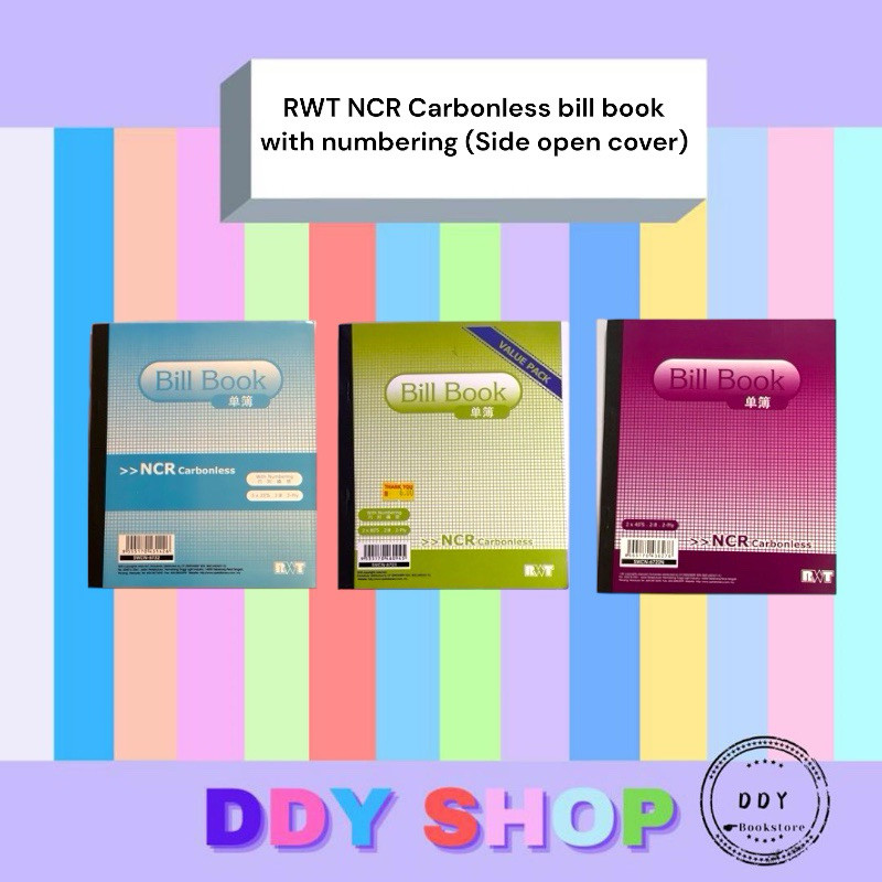 RWT NCR Carbonless bill book with numbering (Side open cover) | Shopee ...