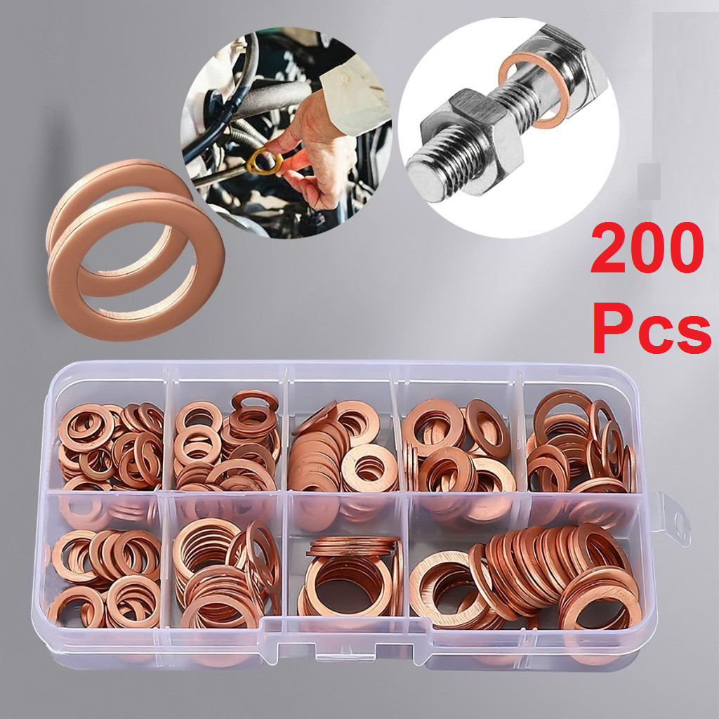 Oring Ring Copper Flat Plate Plate Seal Cell Gasket Nut Copper Brass ...