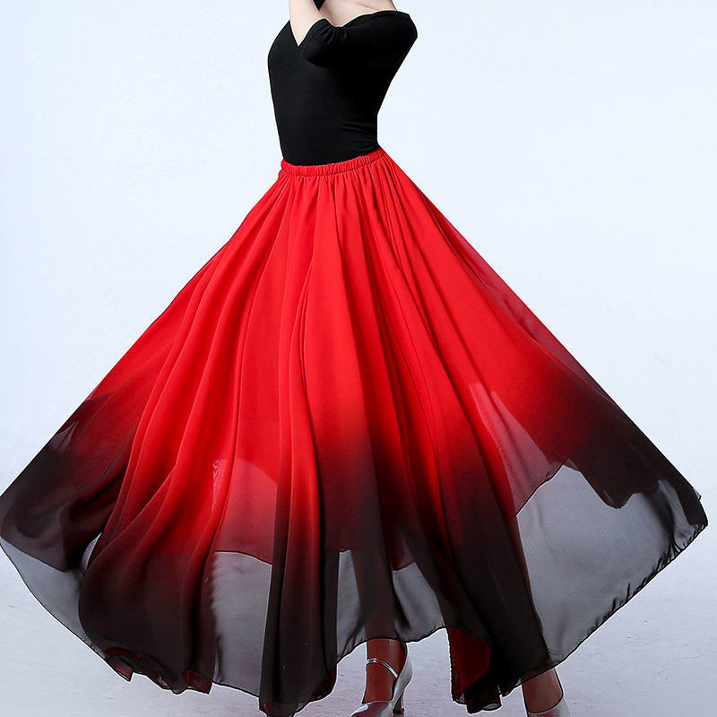 Xinjiang Chiffon Skirt Large Swing Skirt Practice Skirt Weizu Dance ...