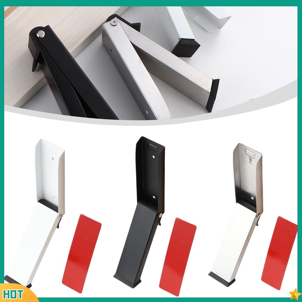 Nail-free square folding foot-operated door top door positioner brake ...