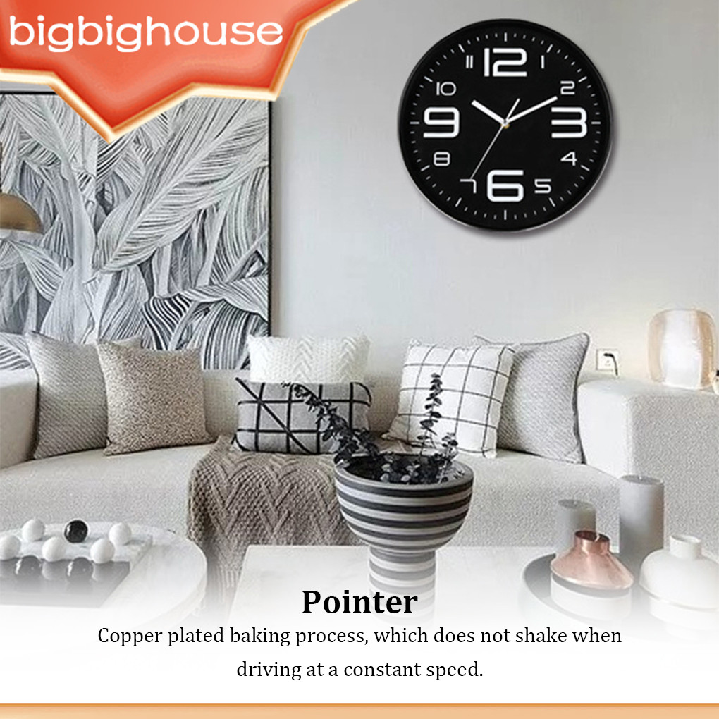Wall Clock Battery-Operated Pointer Timepiece Dustproof Decorative ...