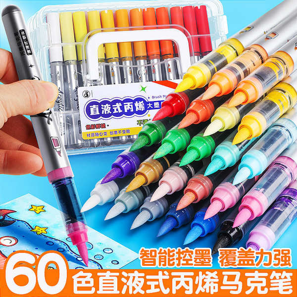 colour pencil pensil warna Pen penanda akrilik cecair lurus 12 warna 24 ...