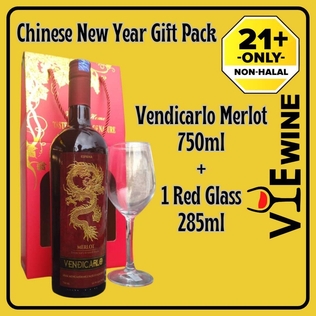 CNY 2026 Vendicarlo Merlot (Dragon) 750ml Red Wine Duty Paid 100% ...