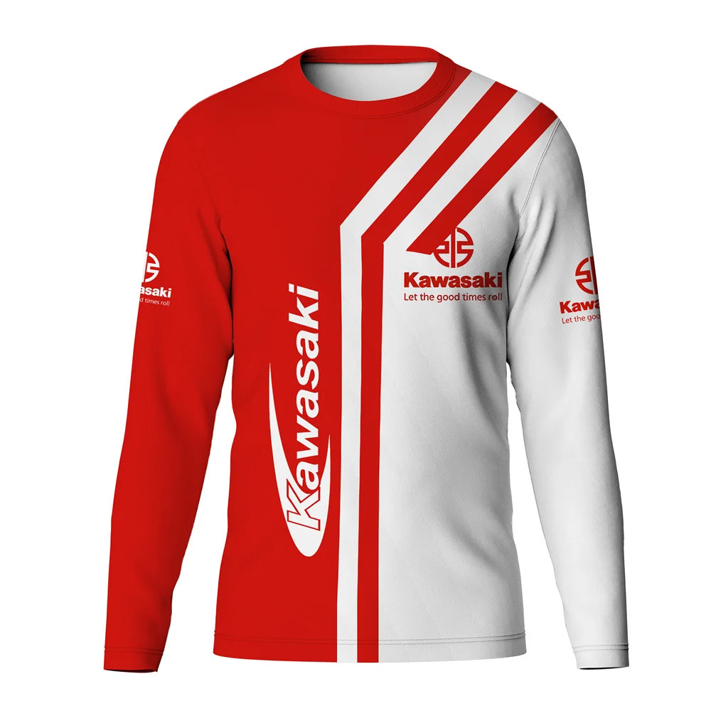 Kawasaki Men Streetwear Compression Oversize Gym Long Sleeve T Shirt ...