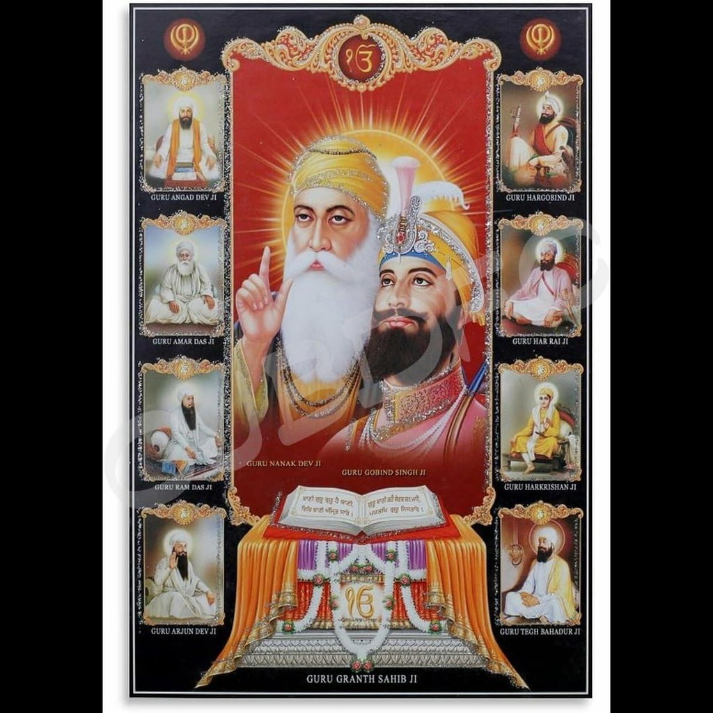 Seni Kanvas Sikh Suci: Berkat Guru Nanak & Guru Gobind Singh dengan ...