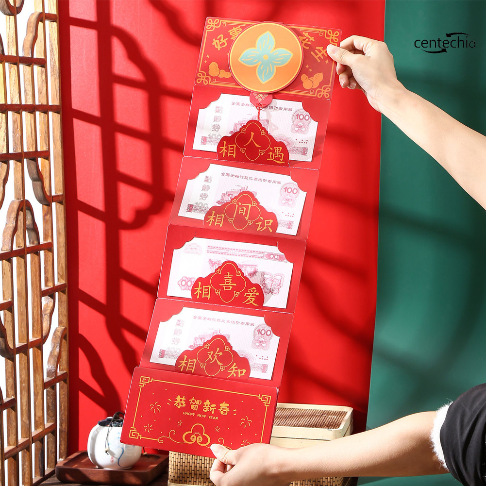 New Year's Money Gift Envelope Foldable Red Envelopes Rabbits Year Red ...