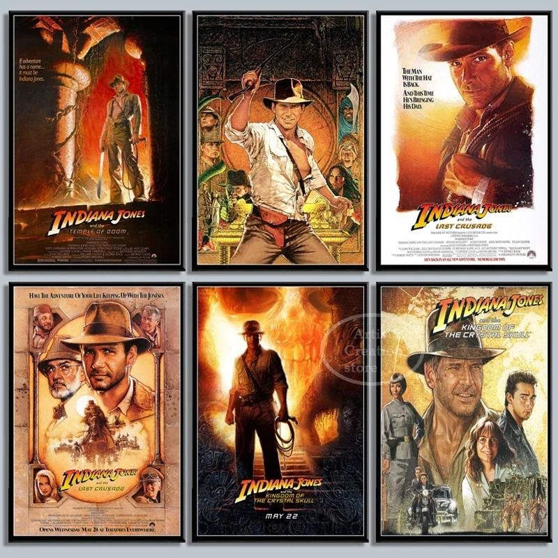 Poster Seni Kanvas Siri Filem Indiana Jones untuk Hiasan Dinding dan ...