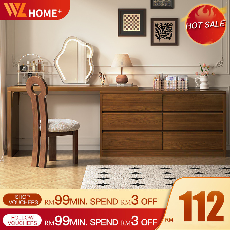 Retractable Dressing Table with Drawers Combo Dresser Meja Solek ...