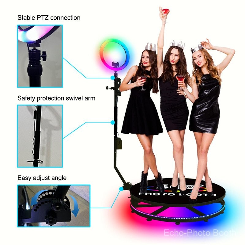 《KL IN STOCK》portable automatic photo booth automatic wireless rotating ...