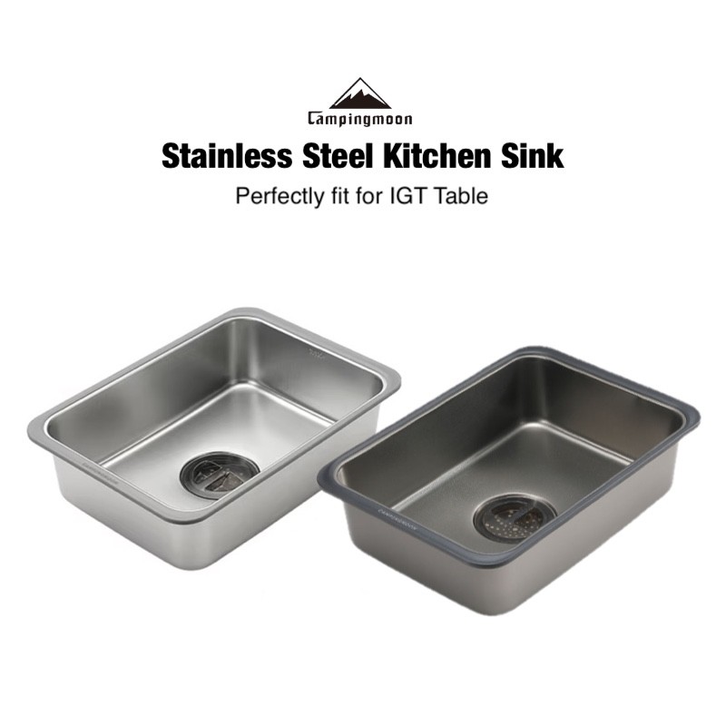 CAMPINGMOON IGT Stainless Steel Lightweight Kitchen Sink CK-26 / BKCK ...