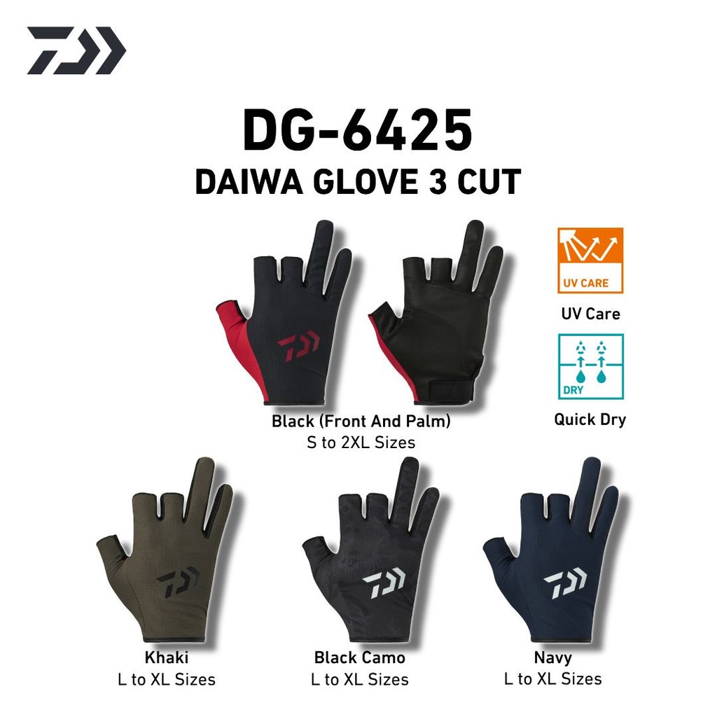 DAIWA 25 DG-6425 3 CUT FISHING GLOVE | Shopee Malaysia