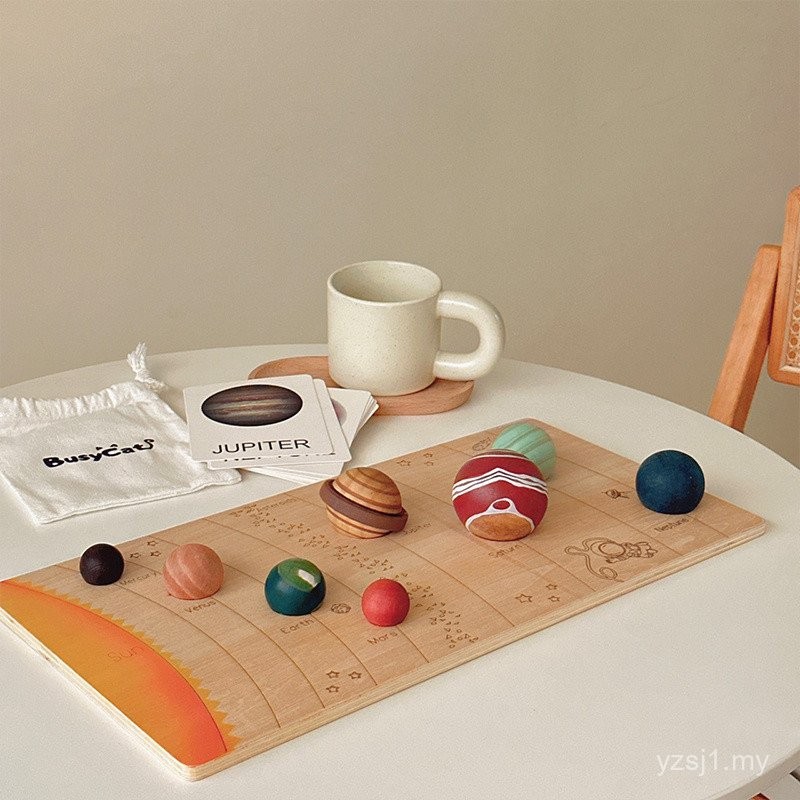 Sg Solar System Eight Planets Model Balls Wooden Early Education Toys ...