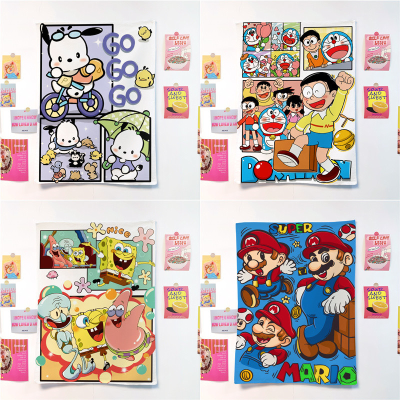 Anime Nintendo Mario Garfield Transformation Cloth Comic Home Wall ...