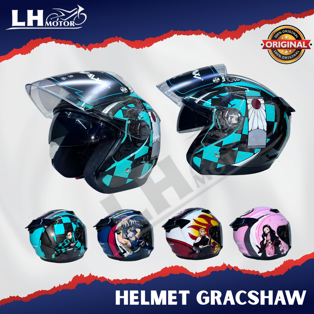 [READY STOCK] Gracshaw Demon Slayer Limited Edition helmet - Tanjiro ...