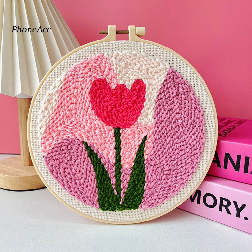 Embroidery Kit with Disappearing Ink Pattern Wooden Frame Embroidery ...