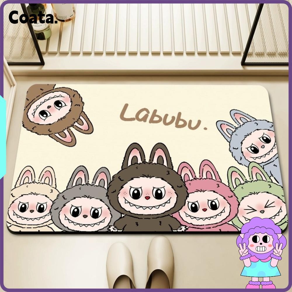 COATA Labubu Bathroom Floor Mat, Anti-Slip Cartoon Cute L-Labubu Floor ...