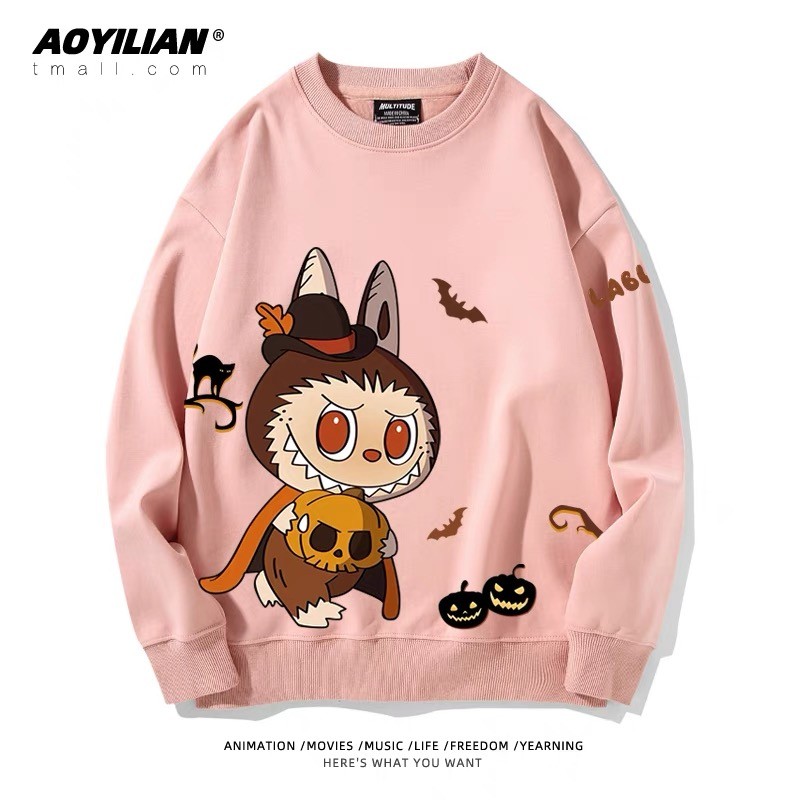 Spring Autumn Kawaii Anime Labubu New Children Long Sleeve Shirt Cute ...