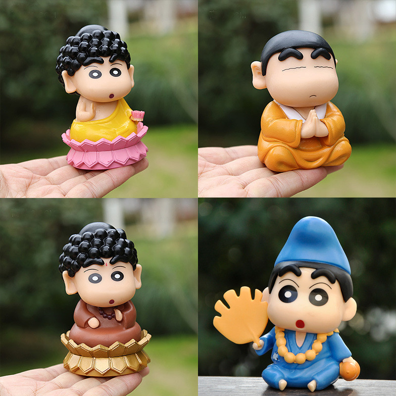 10CM Japanese Anime Crayon Shin-chan Cos Lord Buddha Cute Action Figure ...