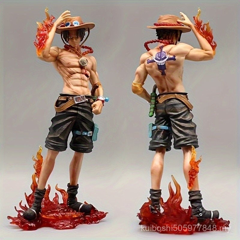 One Piece Model Ace Luffy Fire Fist Ace GK Flame Ornament Statue ...