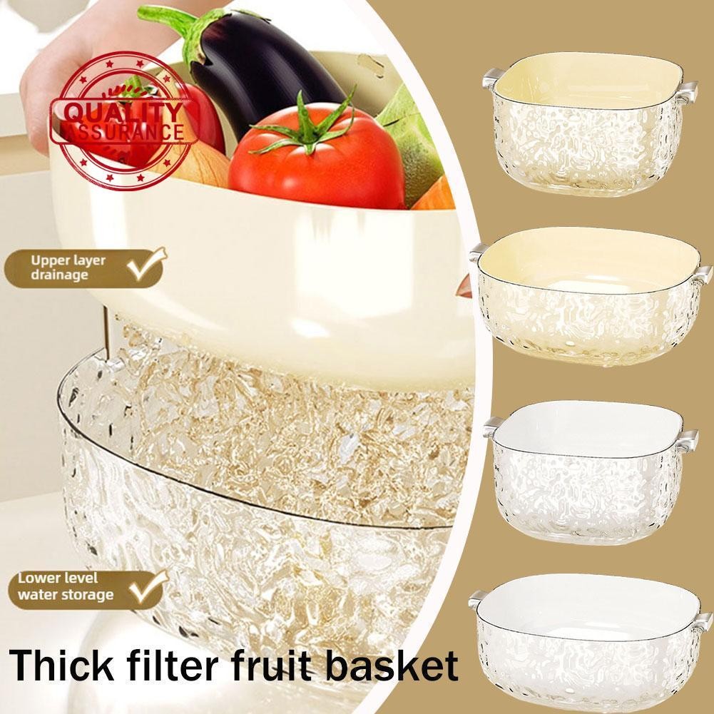 Water Ripple Drain Basket Transparent Fruit And Vegetable Fruit Thick ...