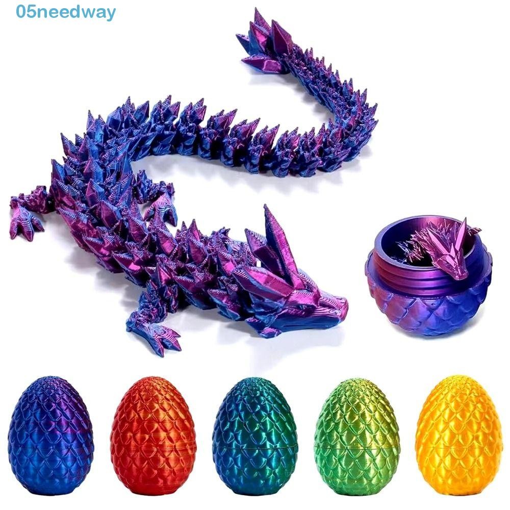 NEEDWAY 3D Printed Crystal Dragon, Creative Dragon Egg 3D Articulated ...