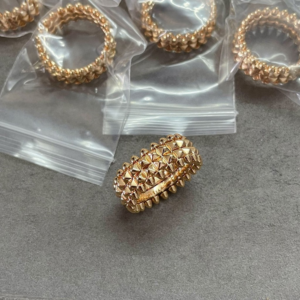 High Version Wide Version Rivet Ring V Gold Plated 18k Rose Gold love ...