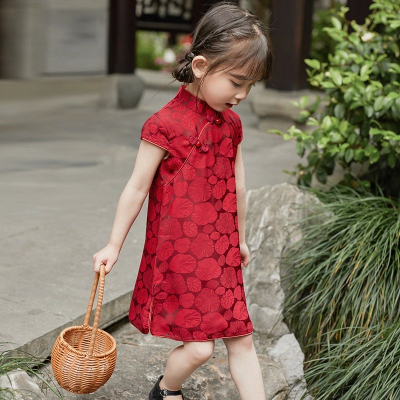 Girls Cheongsam Princess Dress Chinese New Year Clothes Children ...