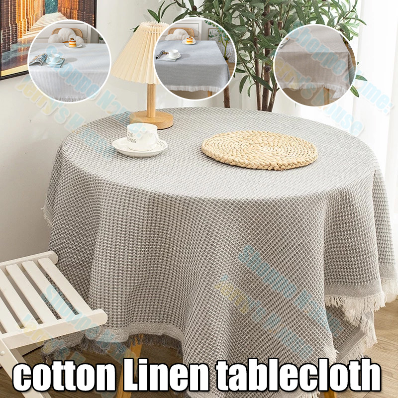Cotton Linen Cloth Table Cloth Picnic Cloth Sofa Cloth Kain Meja Table ...