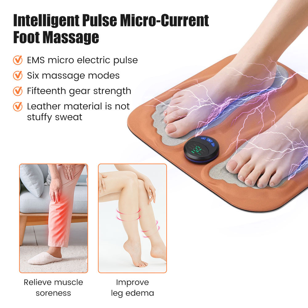 3D Smart Foot Massage Pad Feet Massager Blood Circulation Relax Muscles Slim Legs Rechargeable ...