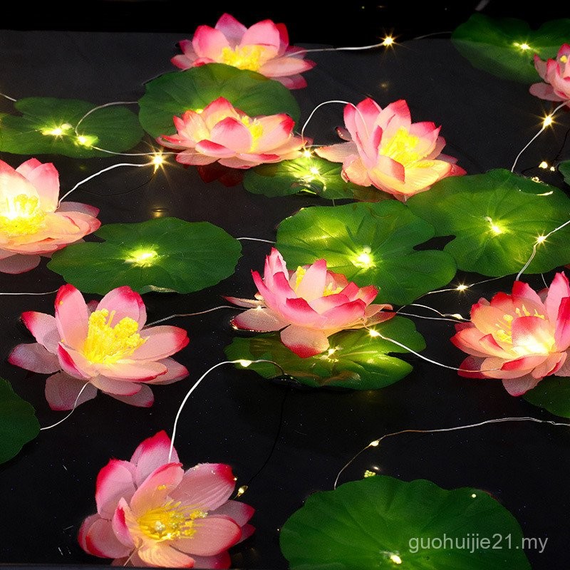 Lotus String Light Copper Wire Light Waterproof Outdoor Rockery ...