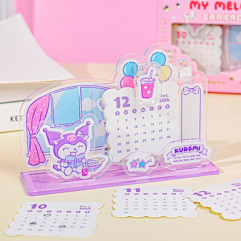 2025 New Sanrio Transparent Acrylic Calendar My Melody Kuromi ...