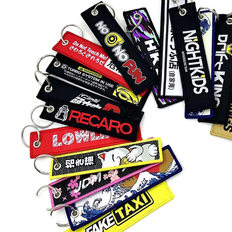 JDM Car Keychain Embroidery Key Strap Japan Keyring Initial D Turbo ...