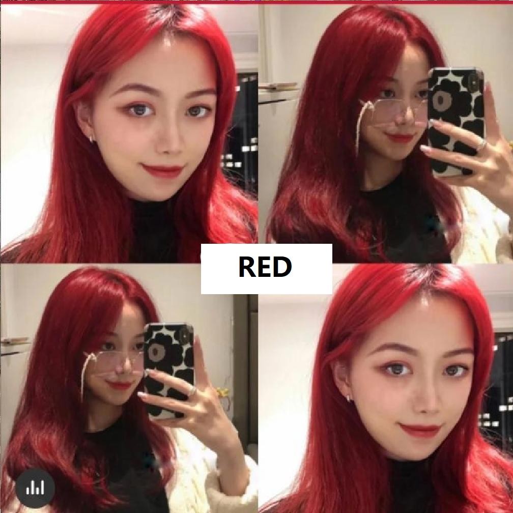 (FREE bleach set) Direct fire red Hair Color Kit (10minutes )100ml+Free ...