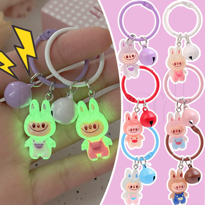 3Pcs Luminous Labubu Resin Keychain - Multiple Styles Labubu Doll ...