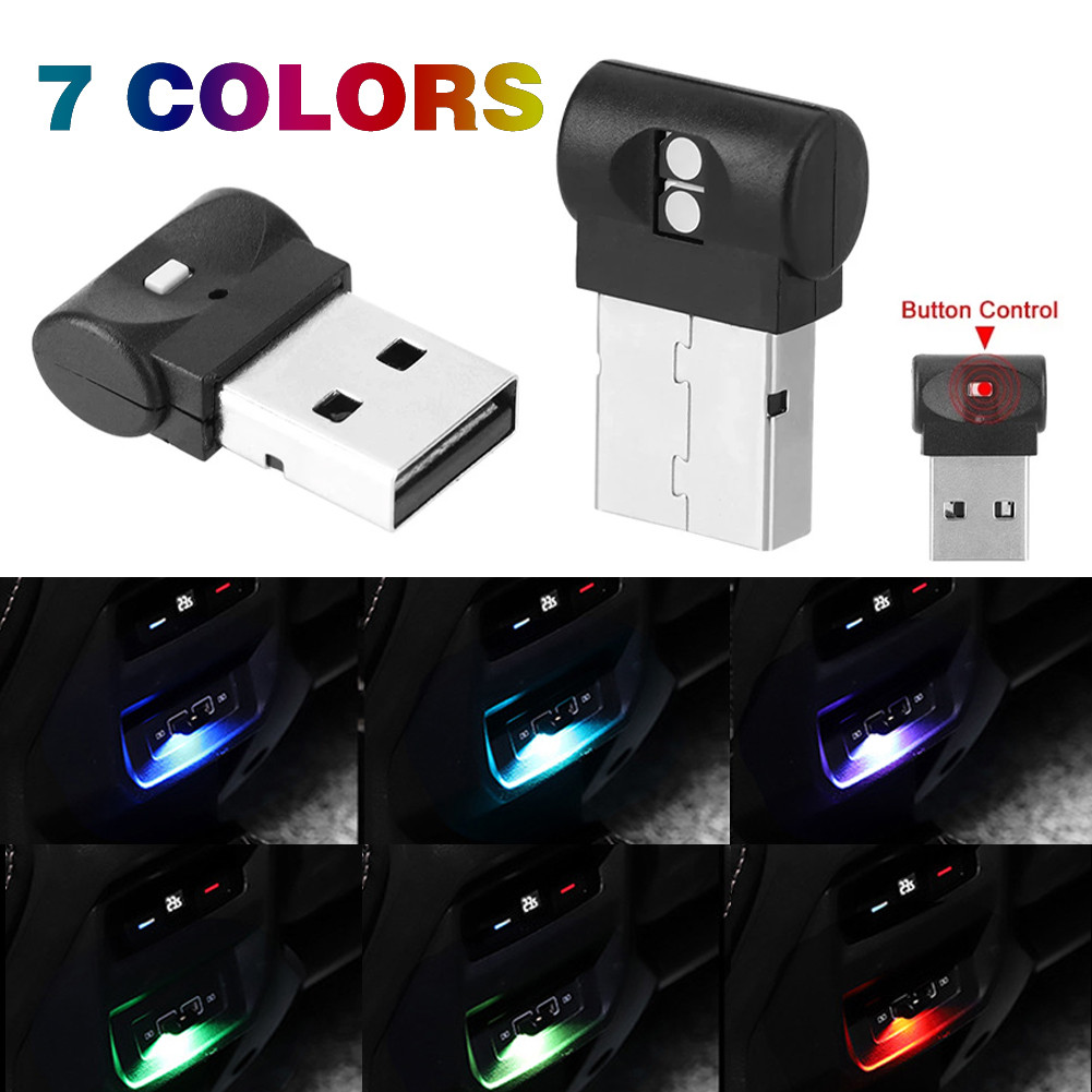 7 Colors Mini Car USB Light / LED Modeling Light Car Ambient Light ...