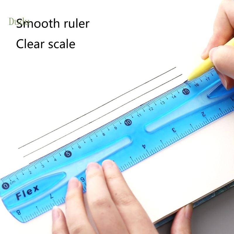 Dudu 2Pcs Color Flexible Rulers Soft Bendable Plastic Rulers Duals ...