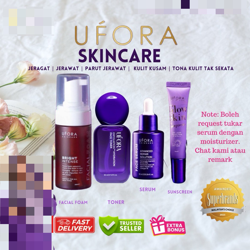 Skincare Ufora Advance set ( Facial Foam, Toner, Serum, & Sunscreen ...