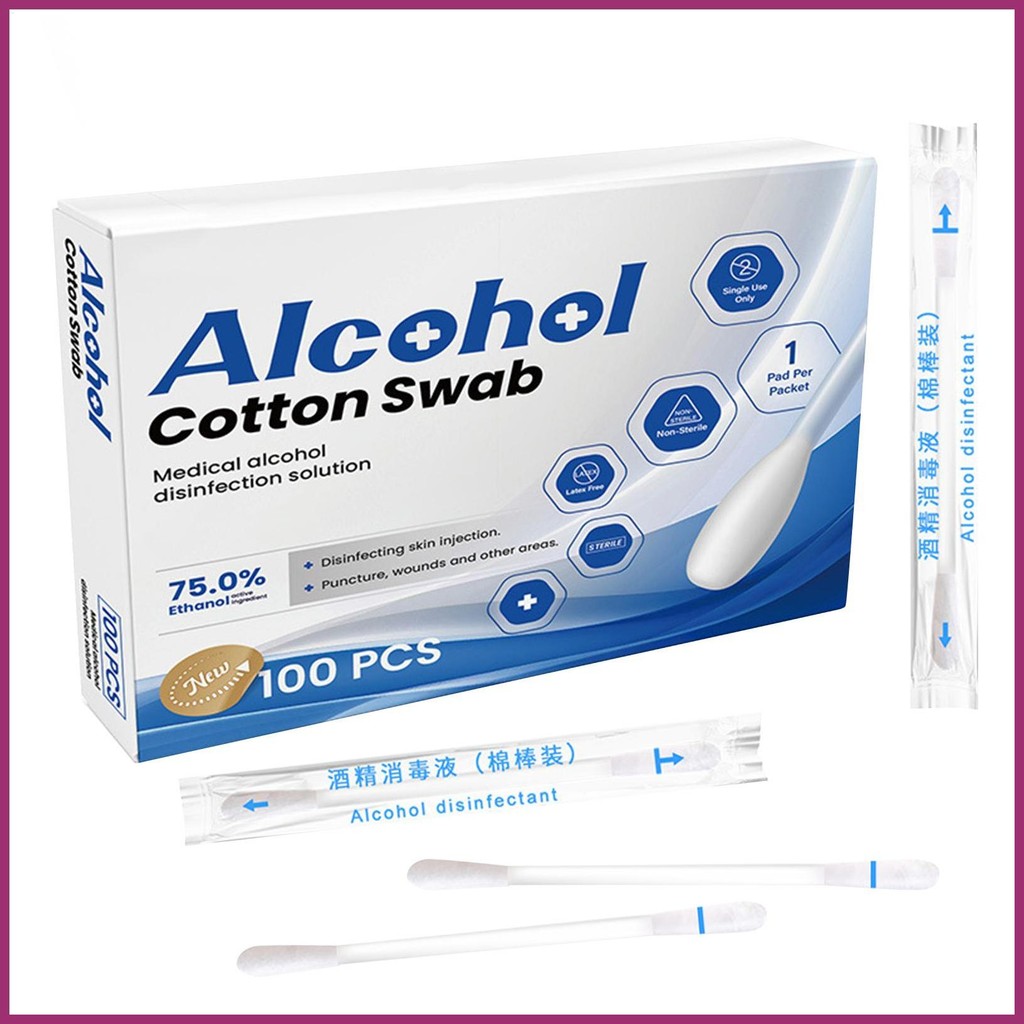 Iodine Liquid Cotton Swab Portable Iodine Swab 100X Iodine Wrapped ...