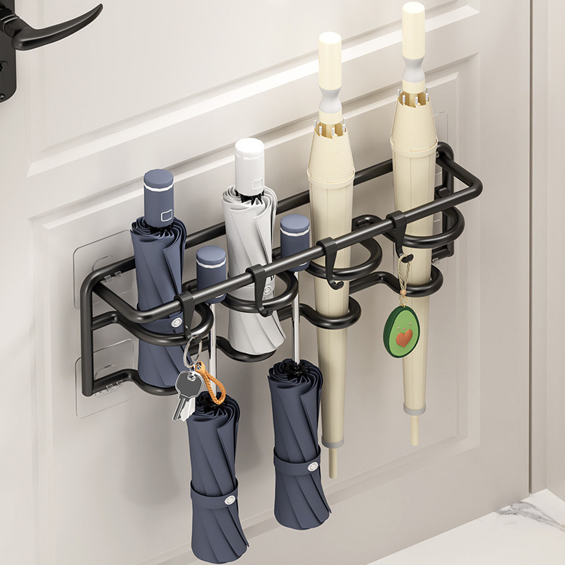 Door Umbrella Storage Rack Behind Entry Wall-Mounted Umbrella Storage ...
