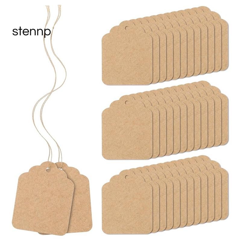 500Pcs Price Tags with String Attached Brown Kraft Paper Gift Bags Tags ...