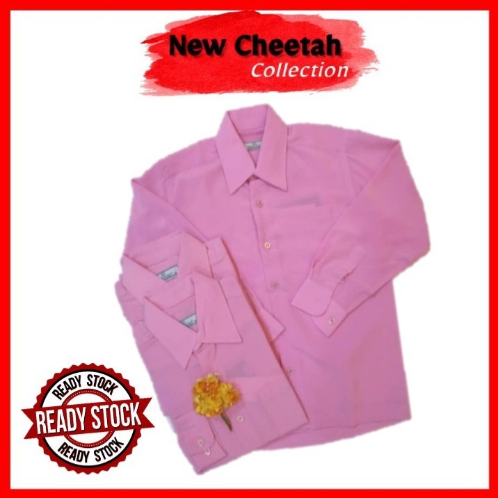 KEMEJA PINK / MERAH JAMBU SEKOLAH LENGAN PANJANG (UNIFORM SEKOLAH ...
