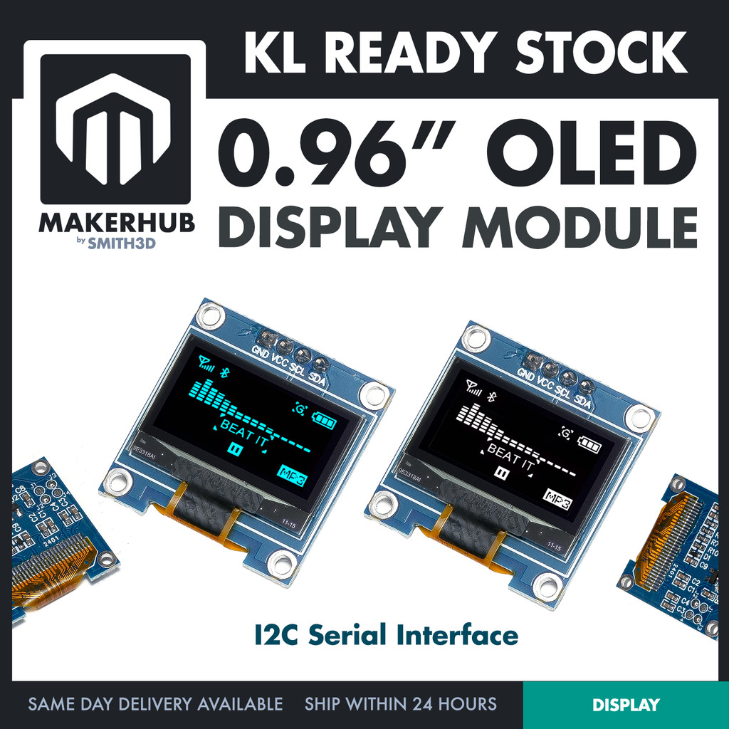 0.96‘ OLED Display Module Blue White Screen I2C IIC Serial 128X64 LCD ...