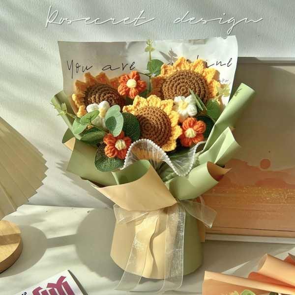 crochet flower bouquet bunga crochet flower crochet Produk siap mengait ...