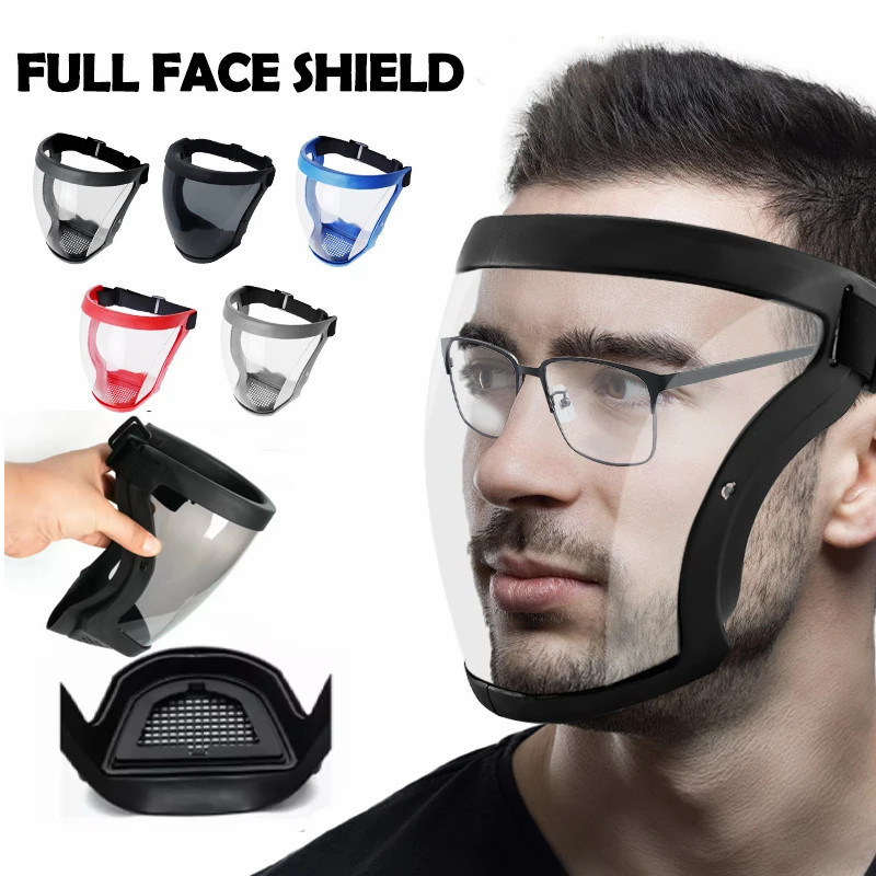 UV400 Full Face Shield Mask Transparent Head Eye Safety Protective ...