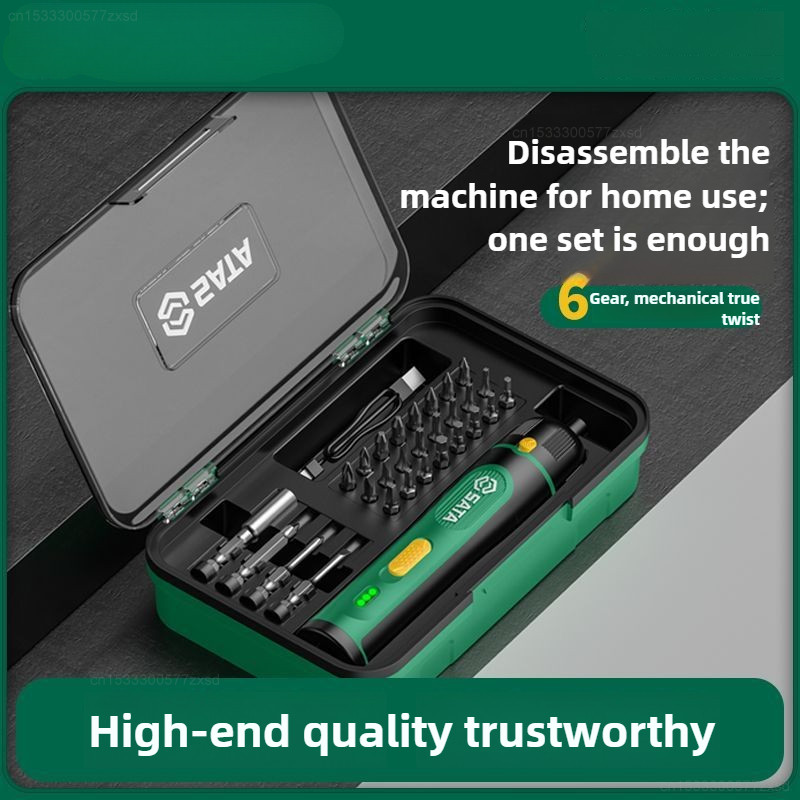 Sata Electric Screwdriver Set Mini Cordless 1500mAh Lithium 4v Power ...
